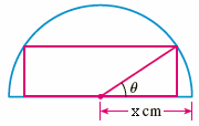 Solved A rectangle is to be inscribed in a semicircle | Chegg.com