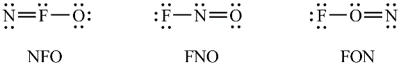 Solved The Lewis structures for three possible triatomic | Chegg.com