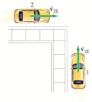 Solved: Two Cars Approach A Street Corner At Right Angles ... | Chegg.com