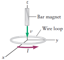 Solved: A Bar Magnet Is Dropped Through A Loop Of Wire As ... | Chegg.com