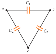 Solved: Three Capacitors Are Connected In A Triangle As Sh... | Chegg.com
